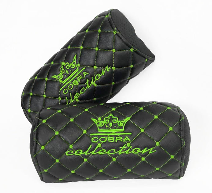 VIP Car Interior Set Black With Green Diamond Stitch Pillows